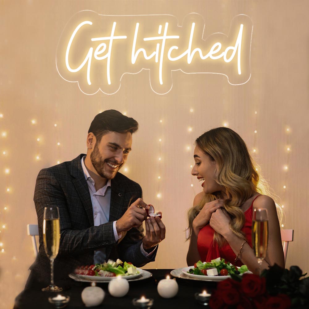 HDJSign - Get Hitched Wedding Neon Sign