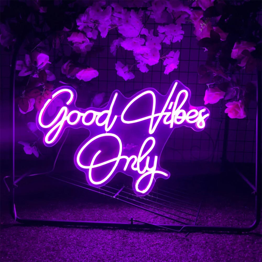 HDJSign - Good Vibes Only Quote Neon Sign