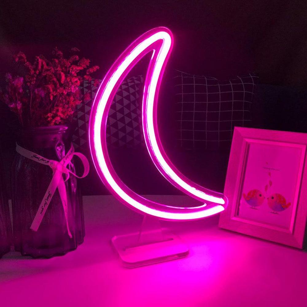 HDJSign - Small Moon USB Neon Sign