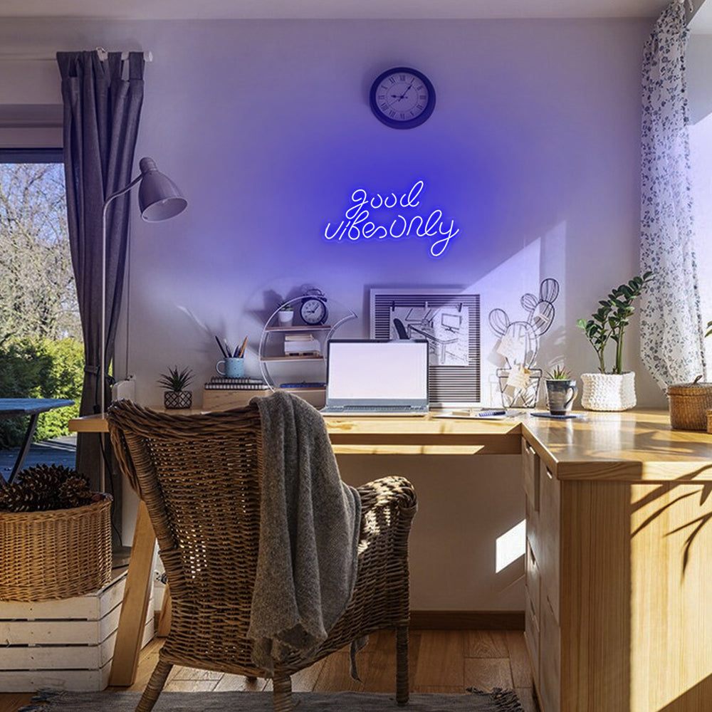 HDJSign - Small Good Vibes Only USB Neon Sign